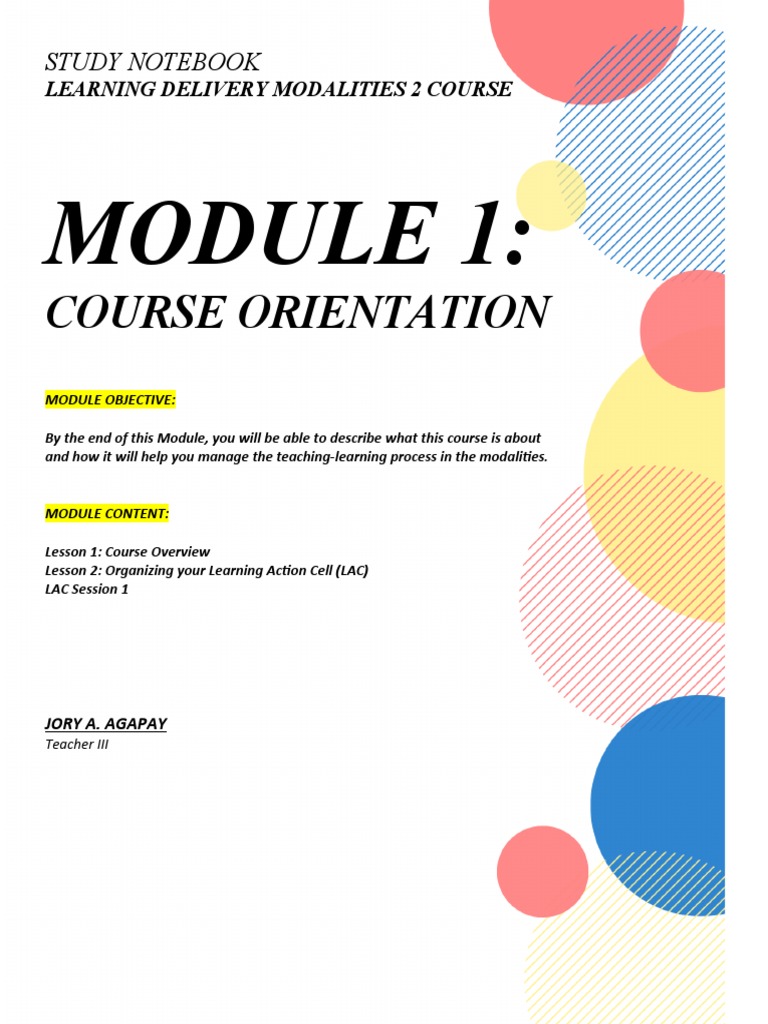 Course Orientation: Study Notebook | PDF | Educational Assessment | Learning