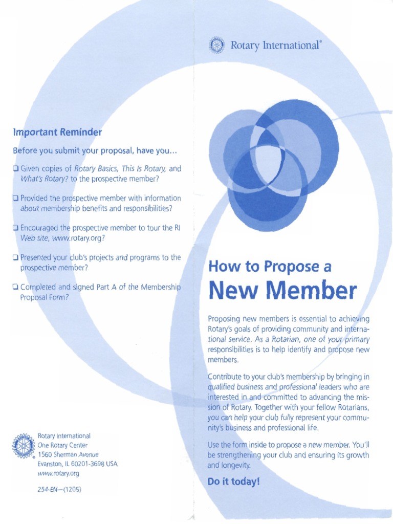 Rotary Membership Form | PDF