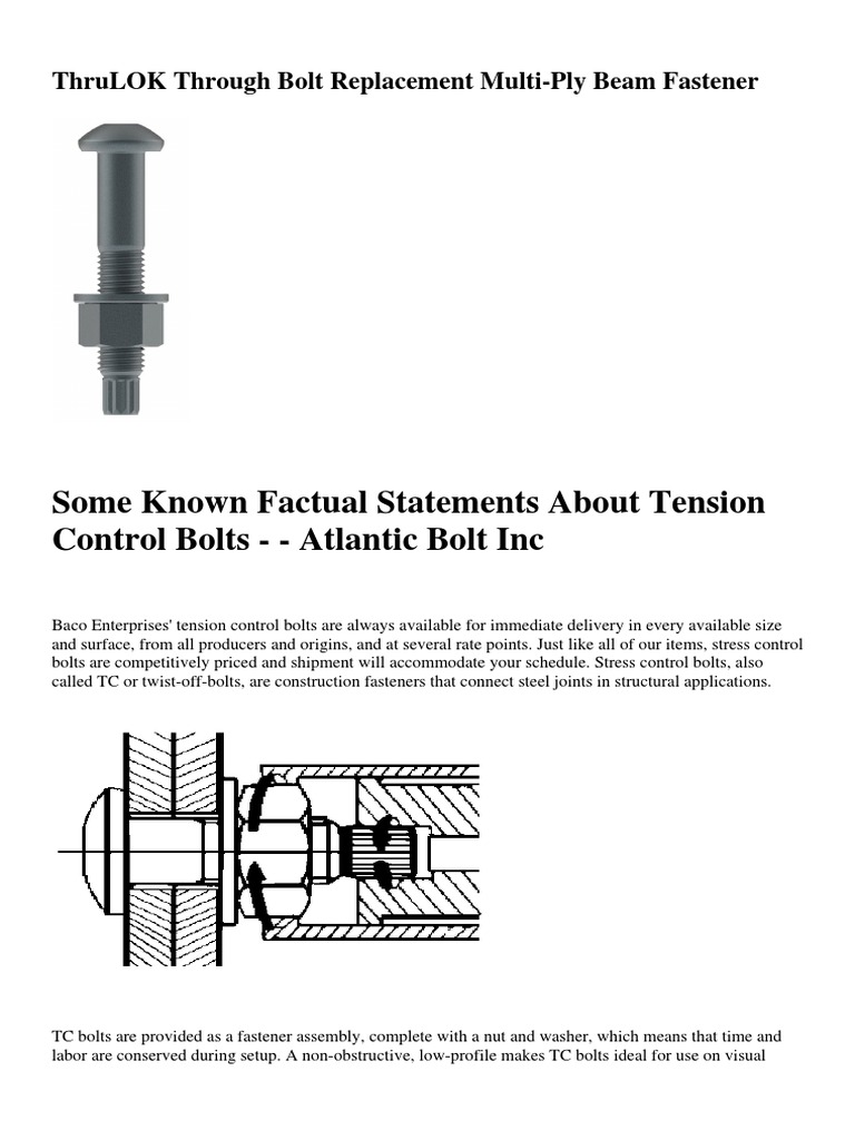 TC Bolts From Baco Enterprises Inc Construction Boltsemzawsnpal | PDF