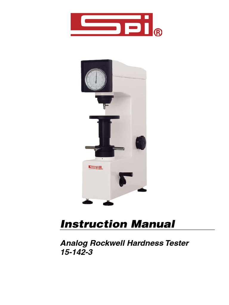 Bench Top Dial Hardness Tester User Manual | PDF