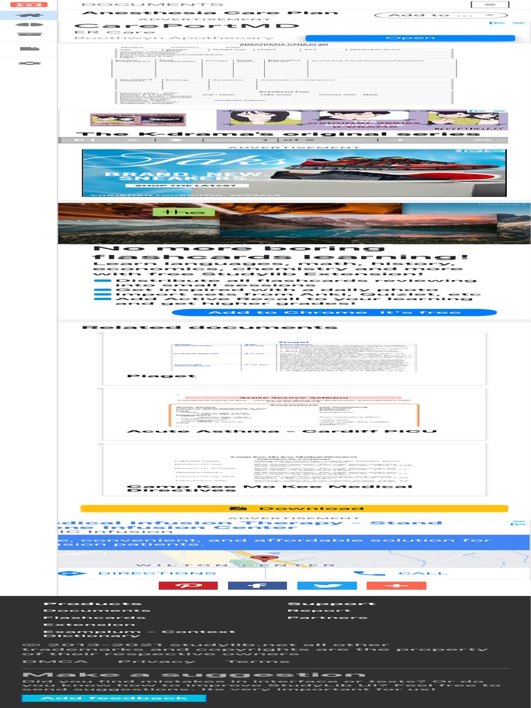 Anesthesia Care Plan | PDF | Anesthesia | Diseases And Disorders