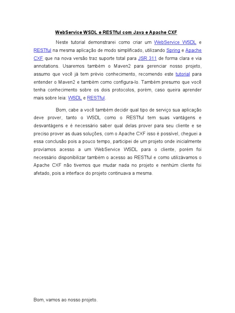 WebService WSDL e RESTful Com Java e Apache CXF & Hibernate 3 Com ...