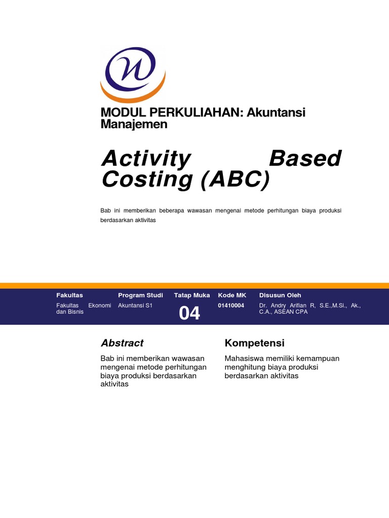 Pertemuan 5 - Activity Based Costing | PDF