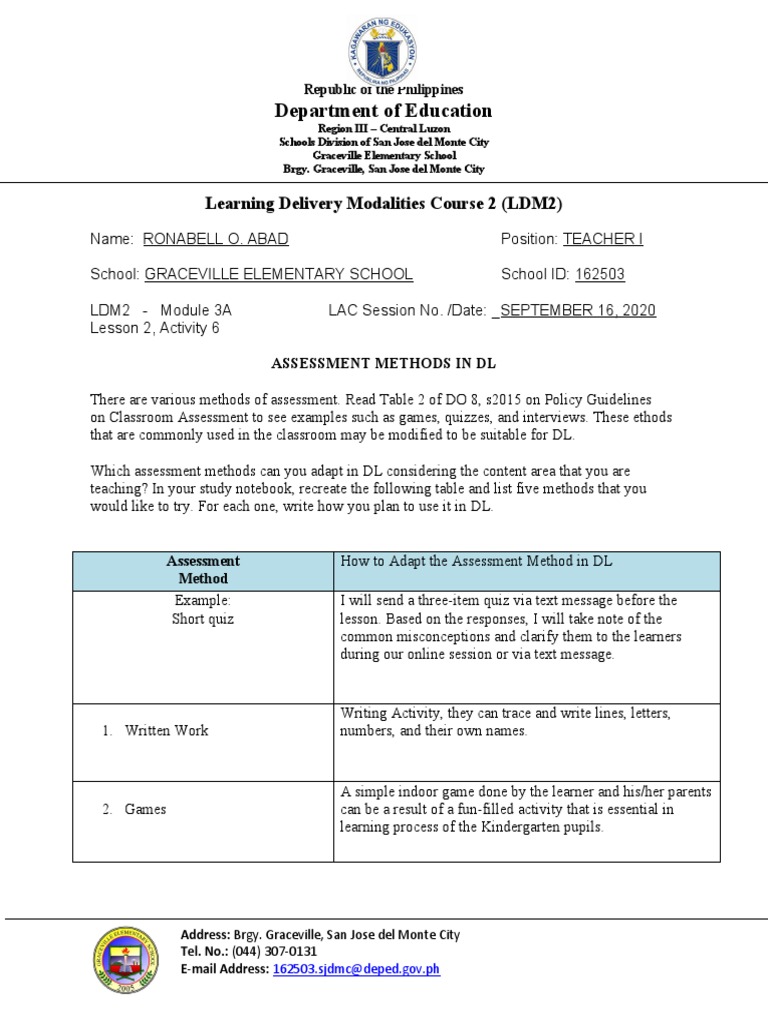 Assessment Methods for Distance Learning | PDF | Applied Psychology ...