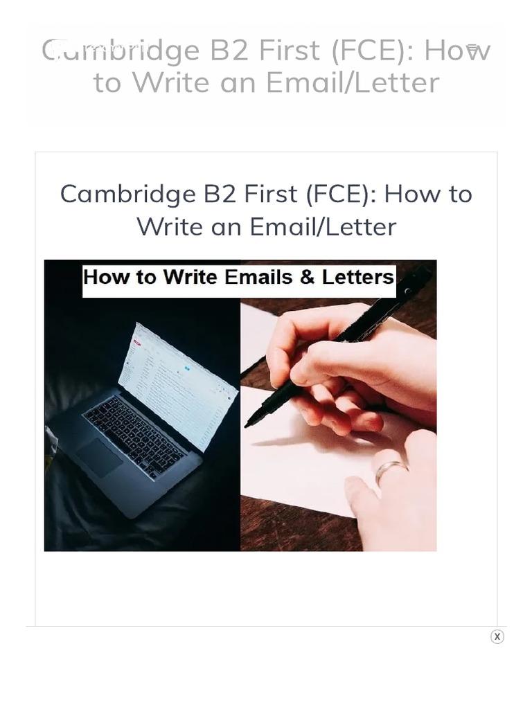 How to Write an Email or Letter for Cambridge B2 First (FCE) Exam | PDF ...