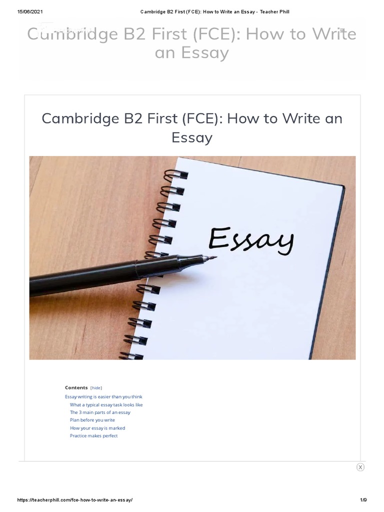 Cambridge (FCE) - How To Write An Essay - Teacher Phill | PDF | Essays ...