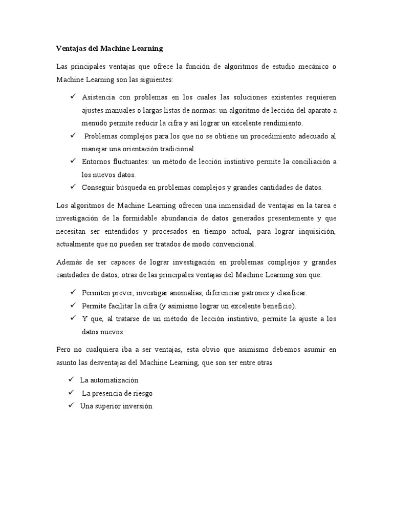 Ventajas Del Machine Learning | PDF