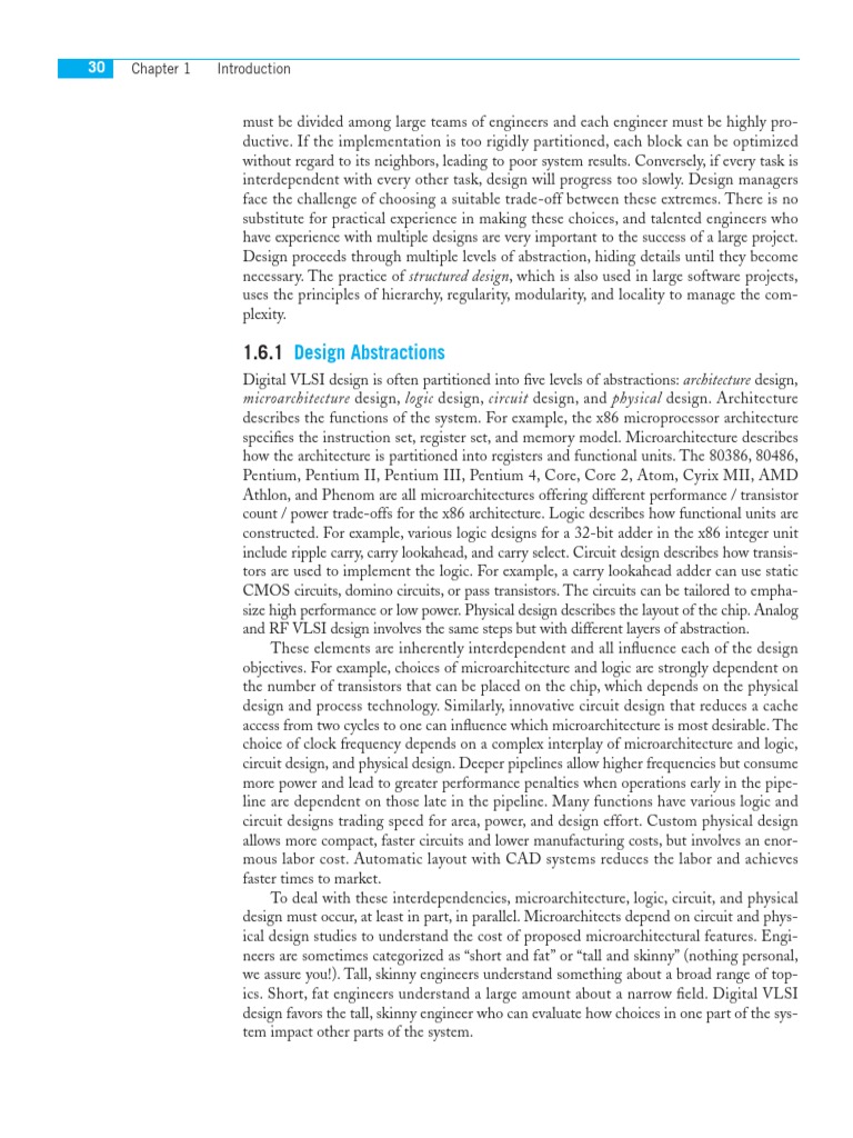 Design Abstractions Microarchitecture Design Logic Design Circuit Design And Physical Design