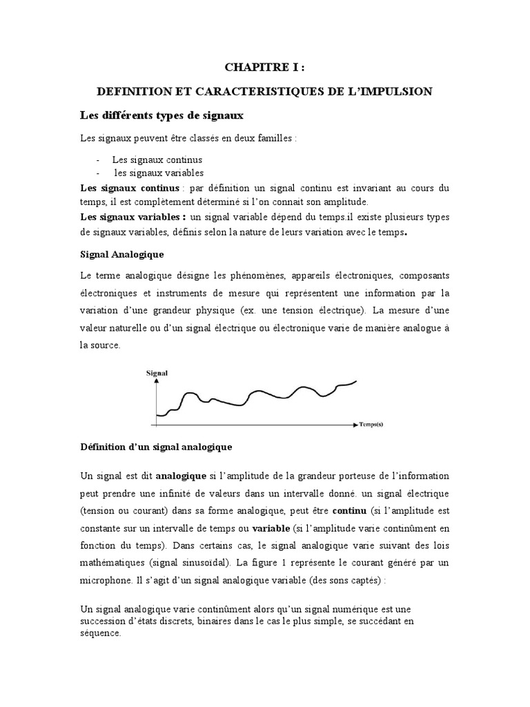Caractéristiques des signaux analogiques | PDF | Analogique | Courant ...