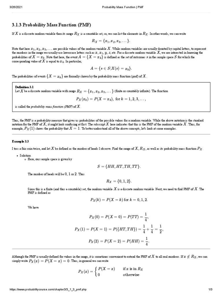 Probability Mass Function - PMF | PDF | Probability Distribution | Random Variable