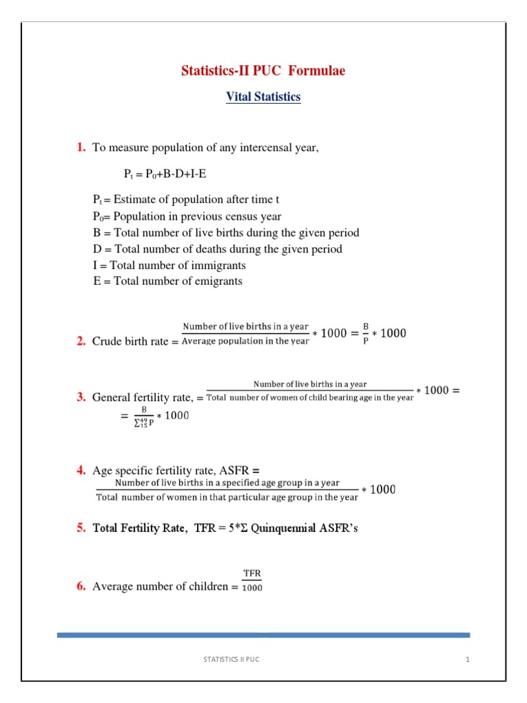 2nd PUC Formula | PDF | Normal Distribution | Poisson Distribution