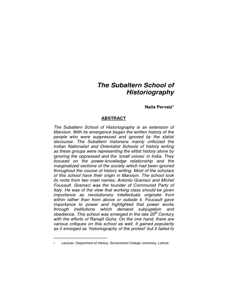 Subaltern School of Historiography Explained | PDF | Antonio Gramsci ...