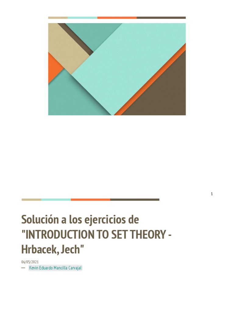 Solución A Los Ejercicios de "INTRODUCTION TO SET THEORY - Hrbacek ...