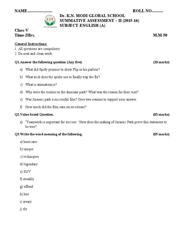 English Sa 2 - V Class | Download Free PDF | Nature