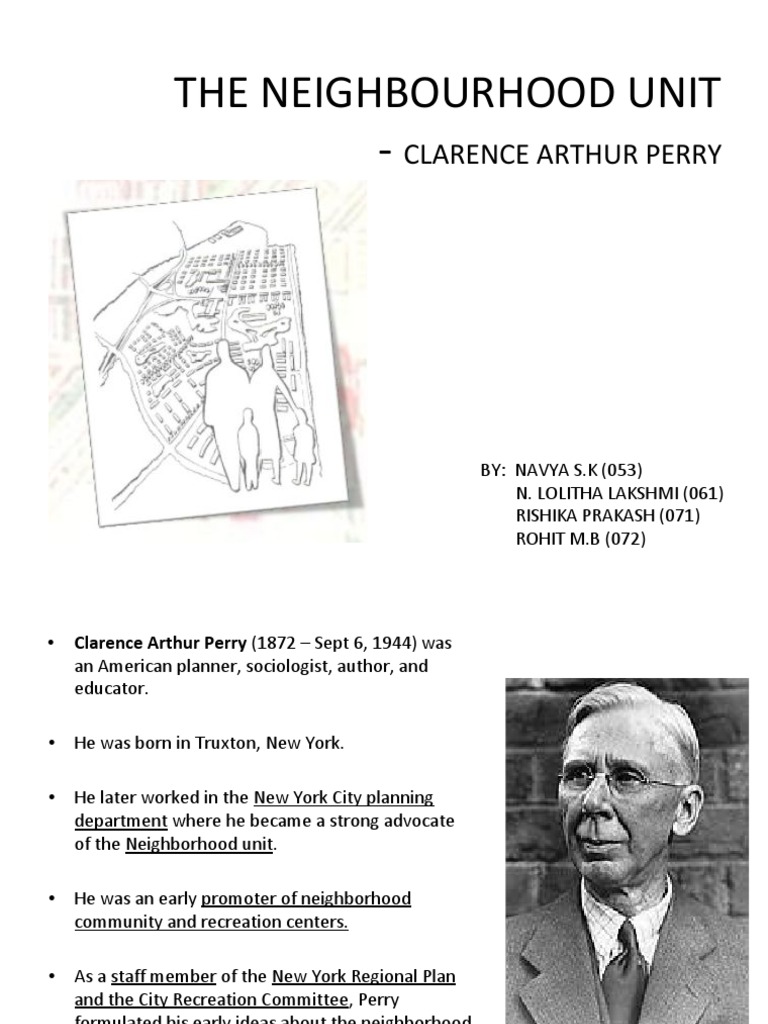 Clarence Perry's Neighborhood Unit Concept | PDF | Land Management ...
