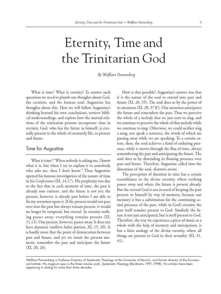 Pannenberg on Time and Eternity | PDF | Trinity | God The Father