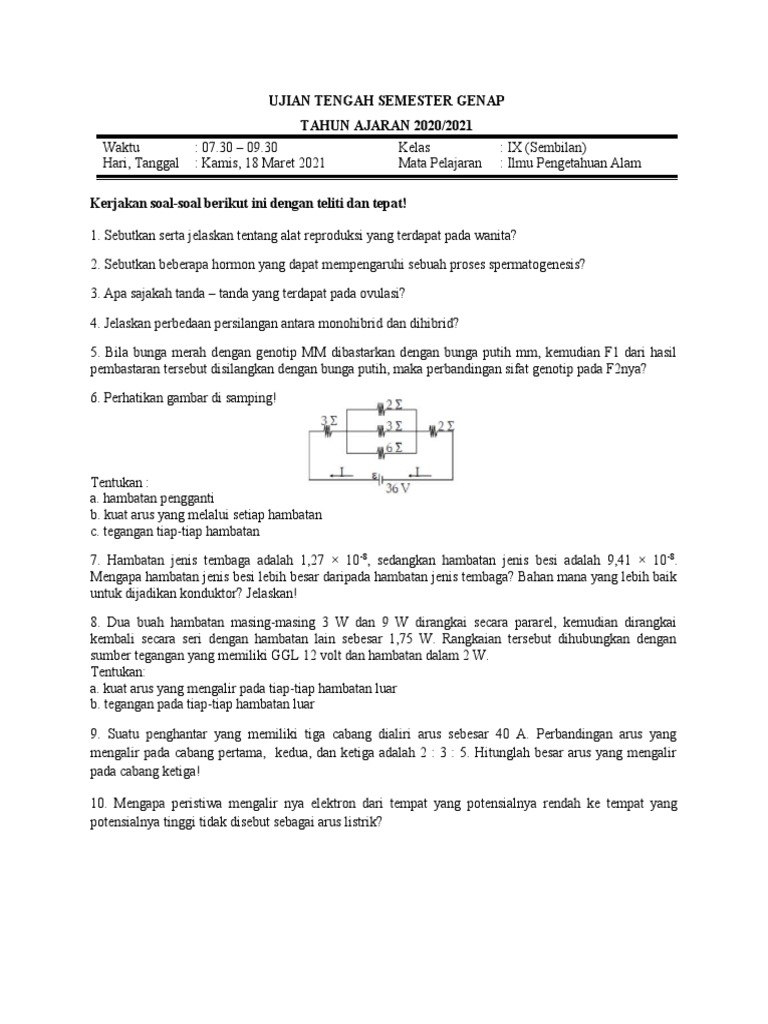 Soal IPA Kelas IX | PDF