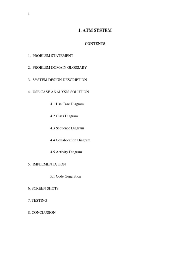 ATM System | PDF | Usability | Automated Teller Machine