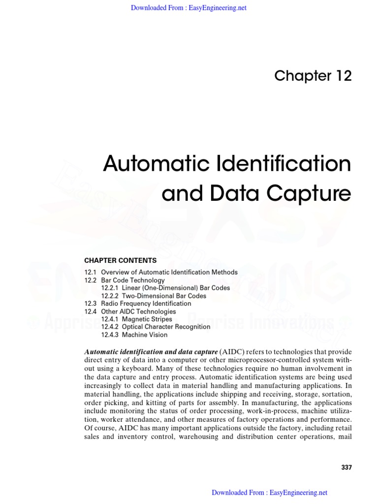 Automatic Identification and Data Capture - Automation - CIM - Groover ...