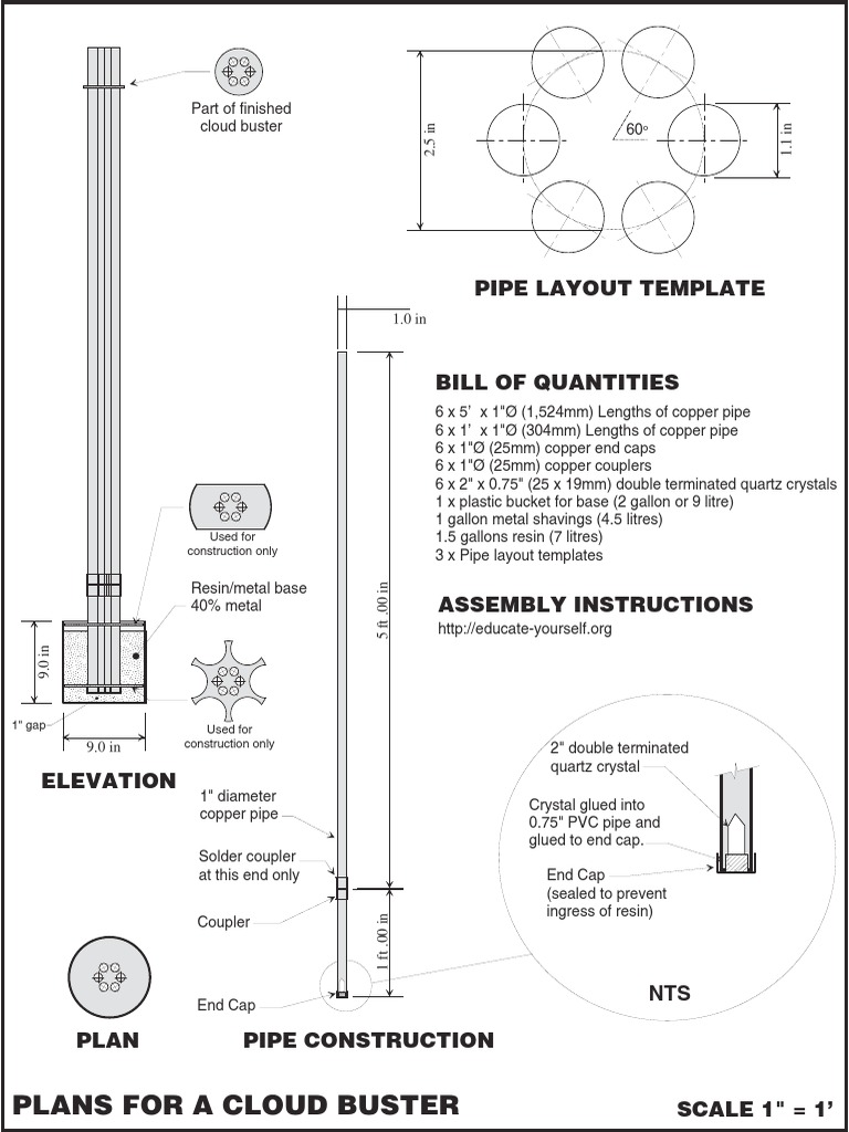 Pipe Layout Template: Plans For A Cloud Buster | PDF | Pipe (Fluid ...