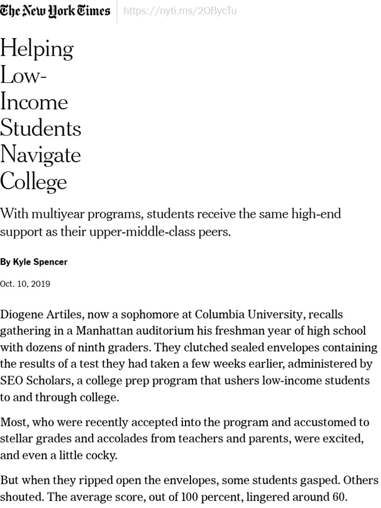 Supporting Low-Income College Students | PDF | Students | Schools