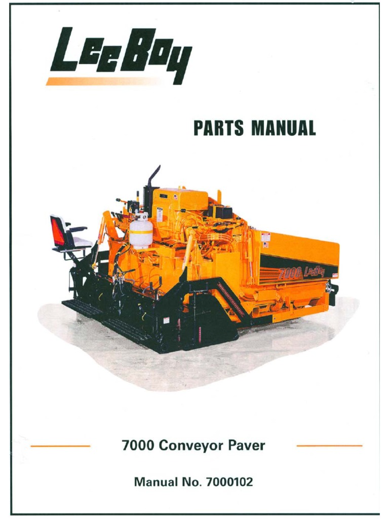 LeeBoy 7000 Asphalt Paver Manual | PDF