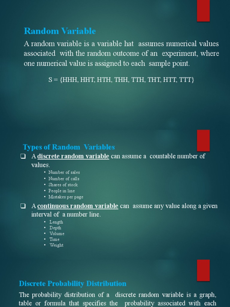5.random Variable | Download Free PDF | Probability Distribution | Random Variable