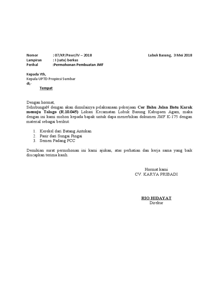 Permohonan JMF | PDF