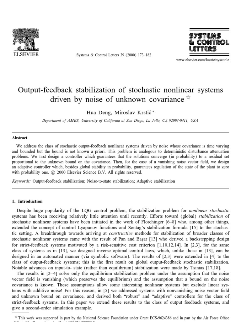 Output-Feedback Stabilization of Stochastic Nonlinear Systems Driven by Noise of Unknown ...