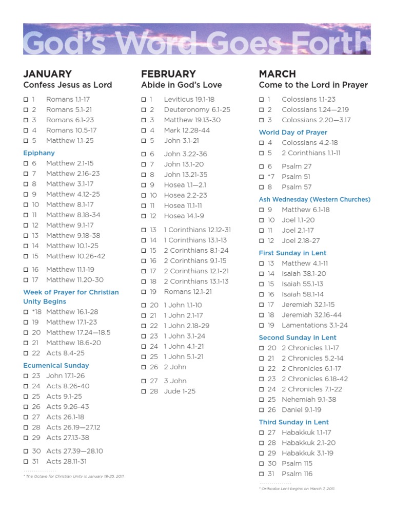 2011 Daily Bible Readings | PDF | Revelation | Gospel Of Luke