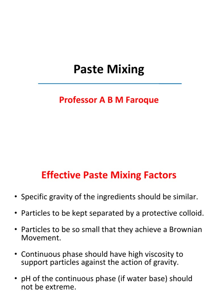 Semi Solid Mixing | PDF | Colloid | Mechanical Engineering