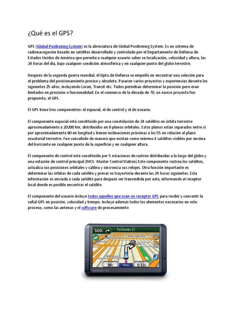 Qué Es El GPS | PDF | Sistema de Posicionamiento Global | Naturaleza