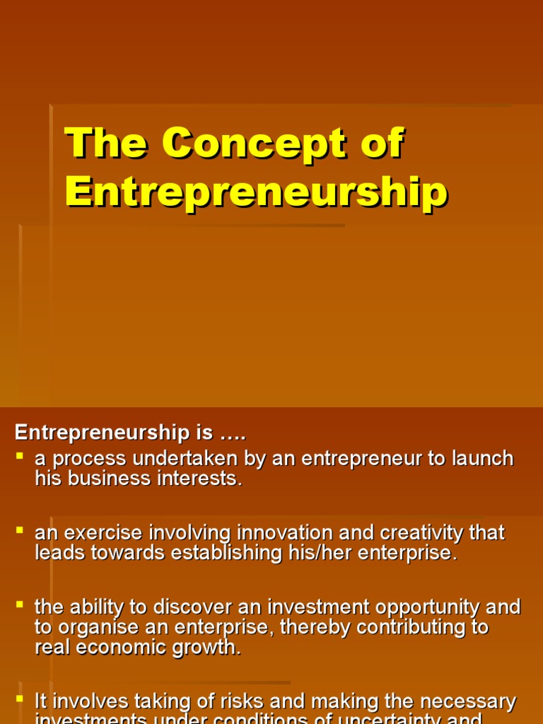 Understanding Entrepreneurship Concepts | PDF | Entrepreneurship ...