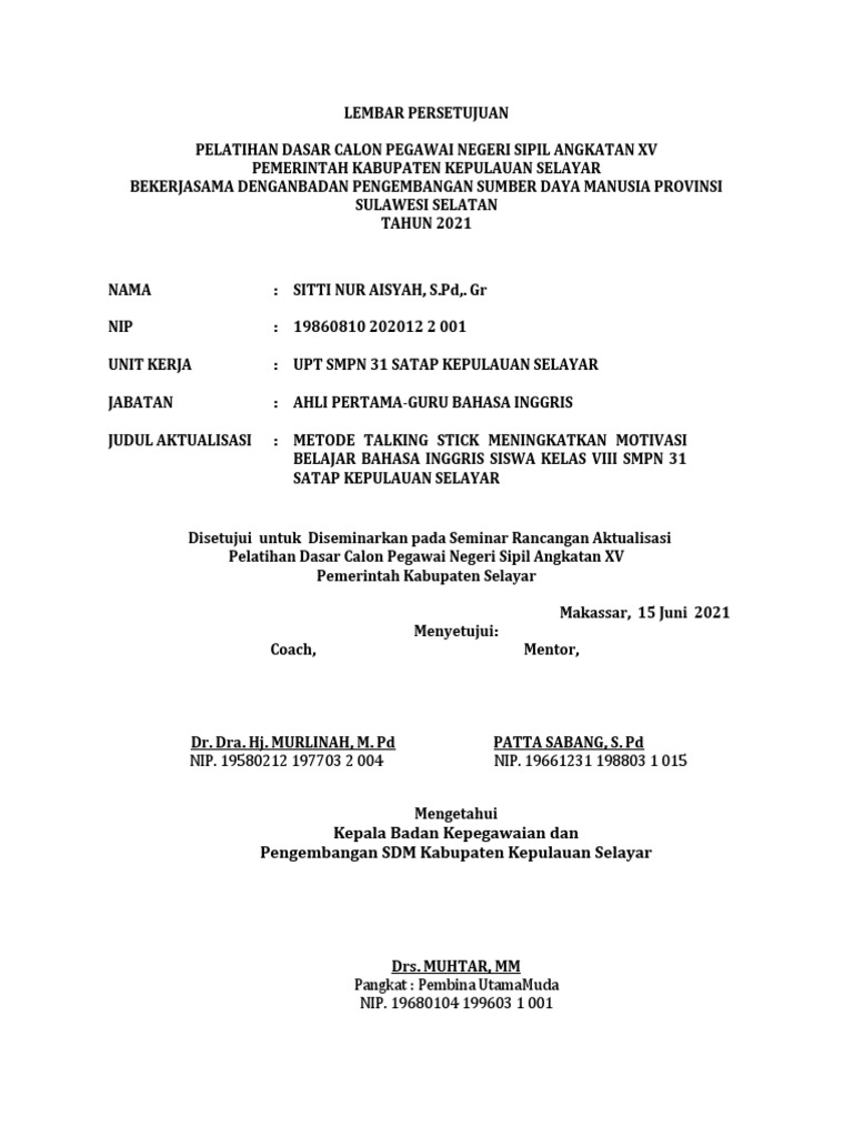 Metode Talking Stick Tingkatkan Motivasi Belajar Inggris | PDF | Karier ...