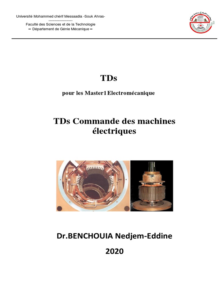 TDs Commande Des Machines Électriques | PDF | Métrologie | Quantité