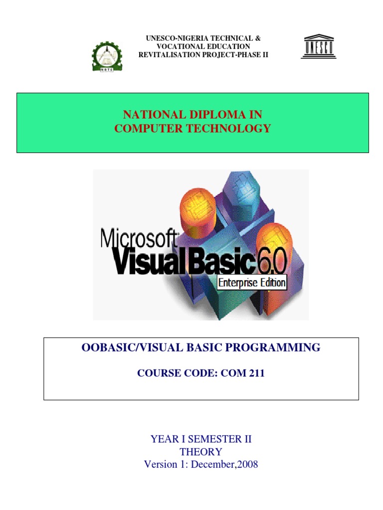Com 211 Oobasicvisual Basic Programming Theory | PDF | String (Computer Science) | Data Type