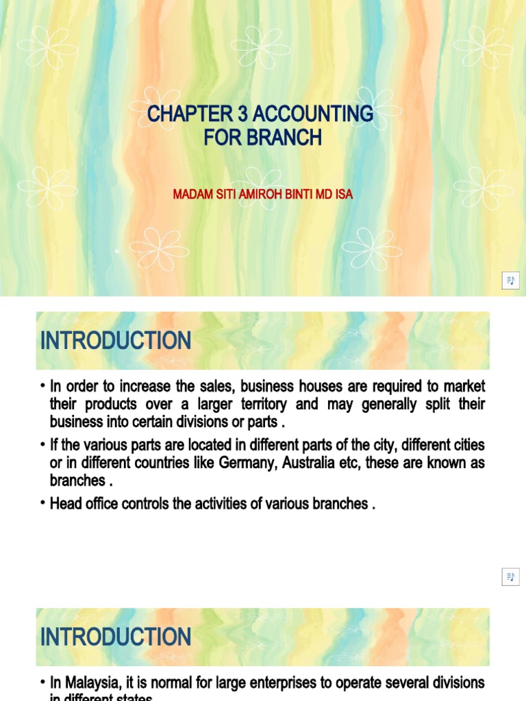 Chapter 3 Accounting For Branch Record A | PDF | Transaction Account ...