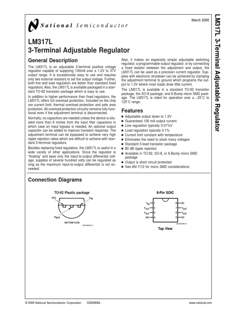 Datasheet LM317 LM | PDF | Capacitor | Power Supply