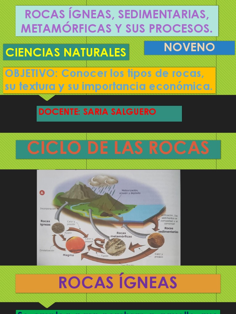 Rocas Ígneas, Sedimentarias, Metamórficas y Sus | PDF | Roca (geología ...