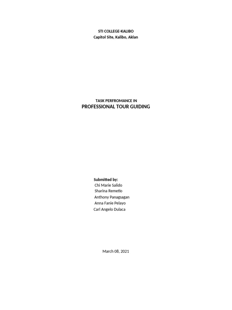 Professional Tour Guiding TP 2 | PDF | Business | Science