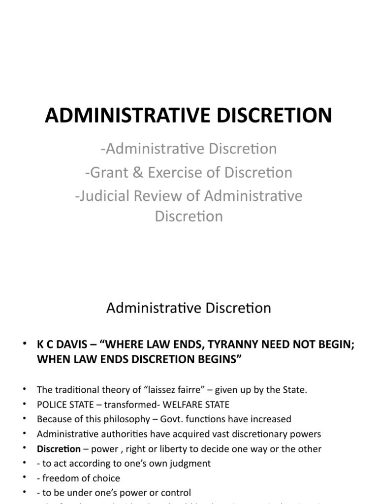 Administrative Discretion | PDF | Judicial Review | Discretion