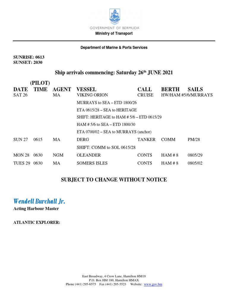 Weekly Shipping June 26 2021 Pdf