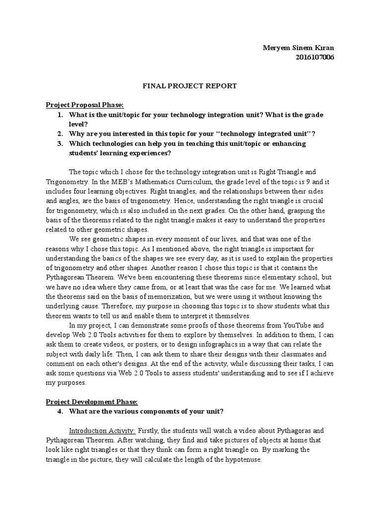 Final Project Report | PDF | Triangle | Cognition