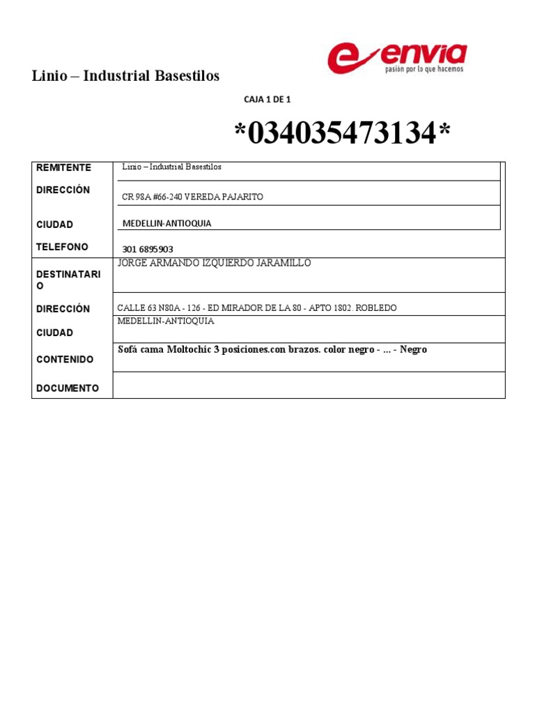 Rotulo Envia | PDF | Derecho | Hogar, jardinería y bricolaje