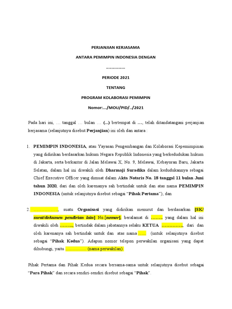Mou Kolaborasi New | PDF