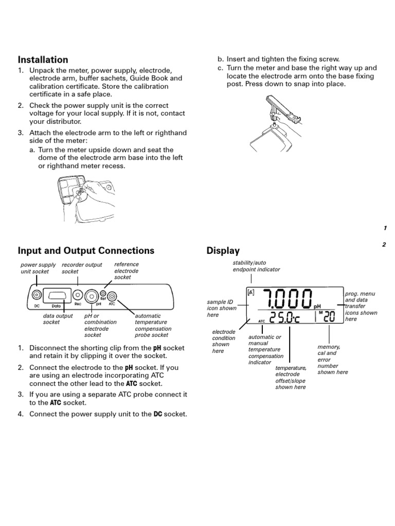 Install and calibrate pH meter | PDF | Ph | Calibration