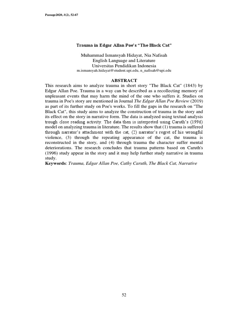 Trauma Analysis in Poe's "The Black Cat" | PDF | Narrative ...