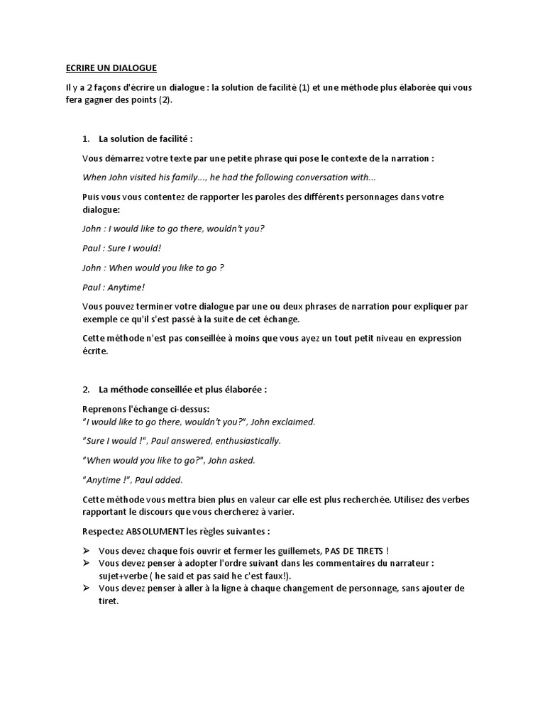 Rédiger un dialogue efficace | PDF | Arts du langage et discipline