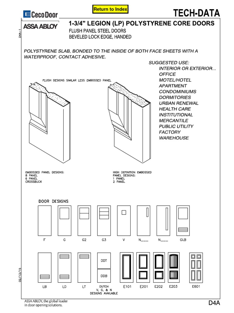Assa Abloy Ceco Door Legion Polystyrene Core