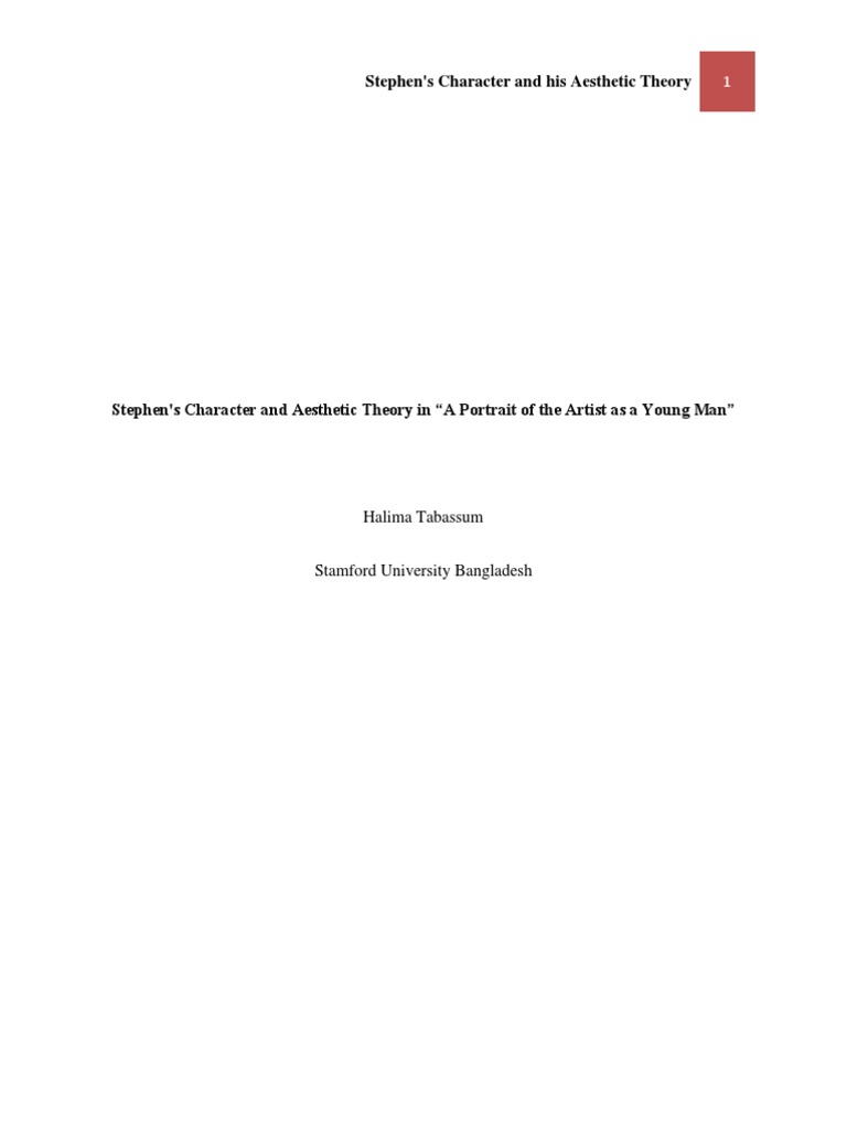 Halima Main Thesis Paper | PDF | A Portrait Of The Artist As A Young Man | Psychological Concepts